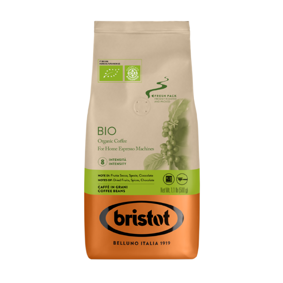 Bristot Bio Organic Whole Coffee Beans - 500g | Cafesti Coffee UAE